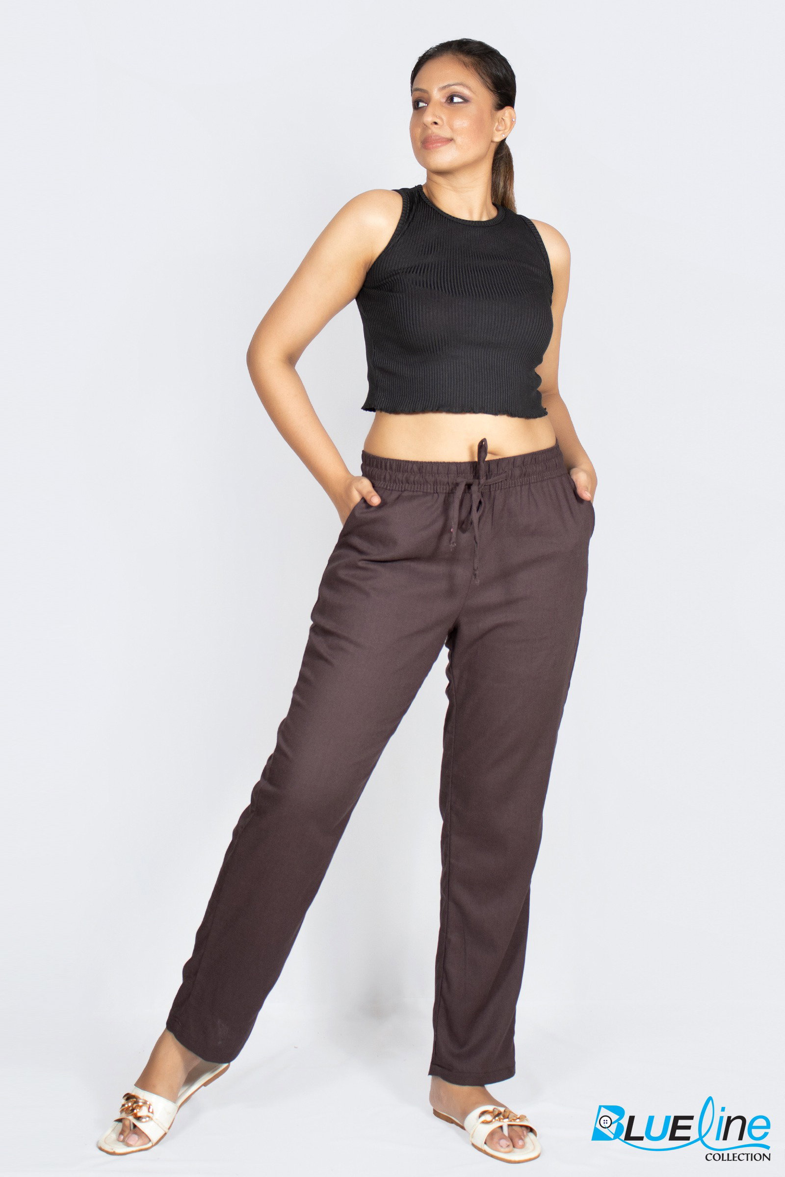 LINEN DRAWSTRING PANT | Blue Line Collection