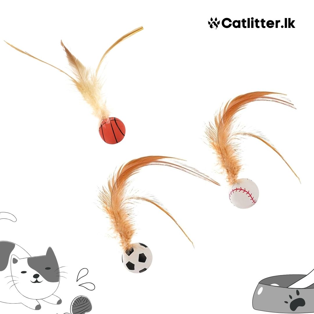 Rubber Feather Ball Toy