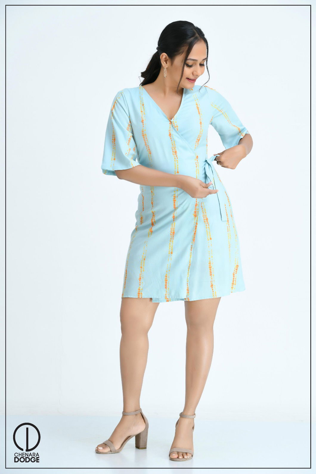 DOROTHY WRAP-AROUND MINI DRESS-UK8