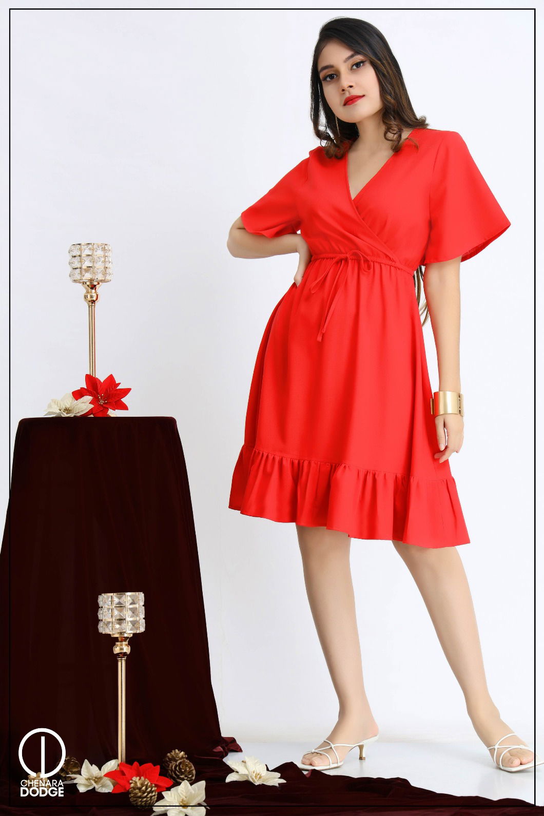 DEBBIE CROSS-OVER MINI DRESS-UK8