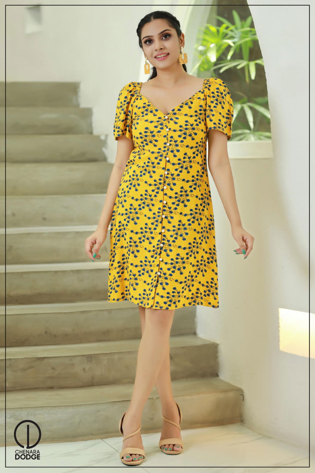 LILLY PRINTED MINI DRESS-UK8