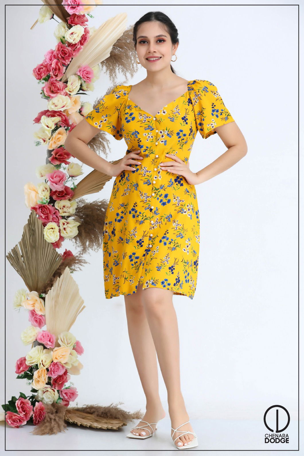 CORA PRINTED MINI DRESS-UK8