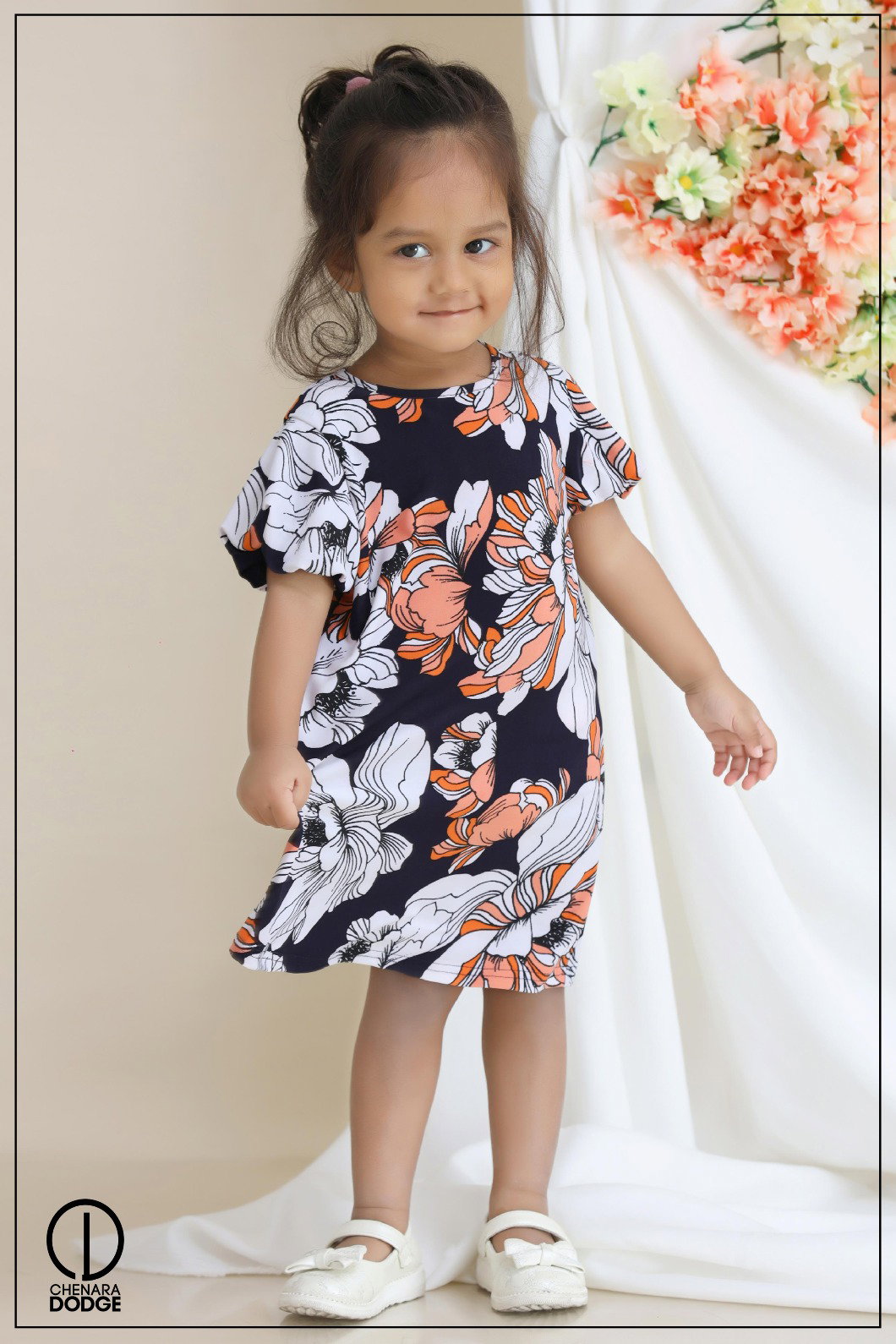 JULIE PUFF SLEEVE KID'S DRESS-1YR