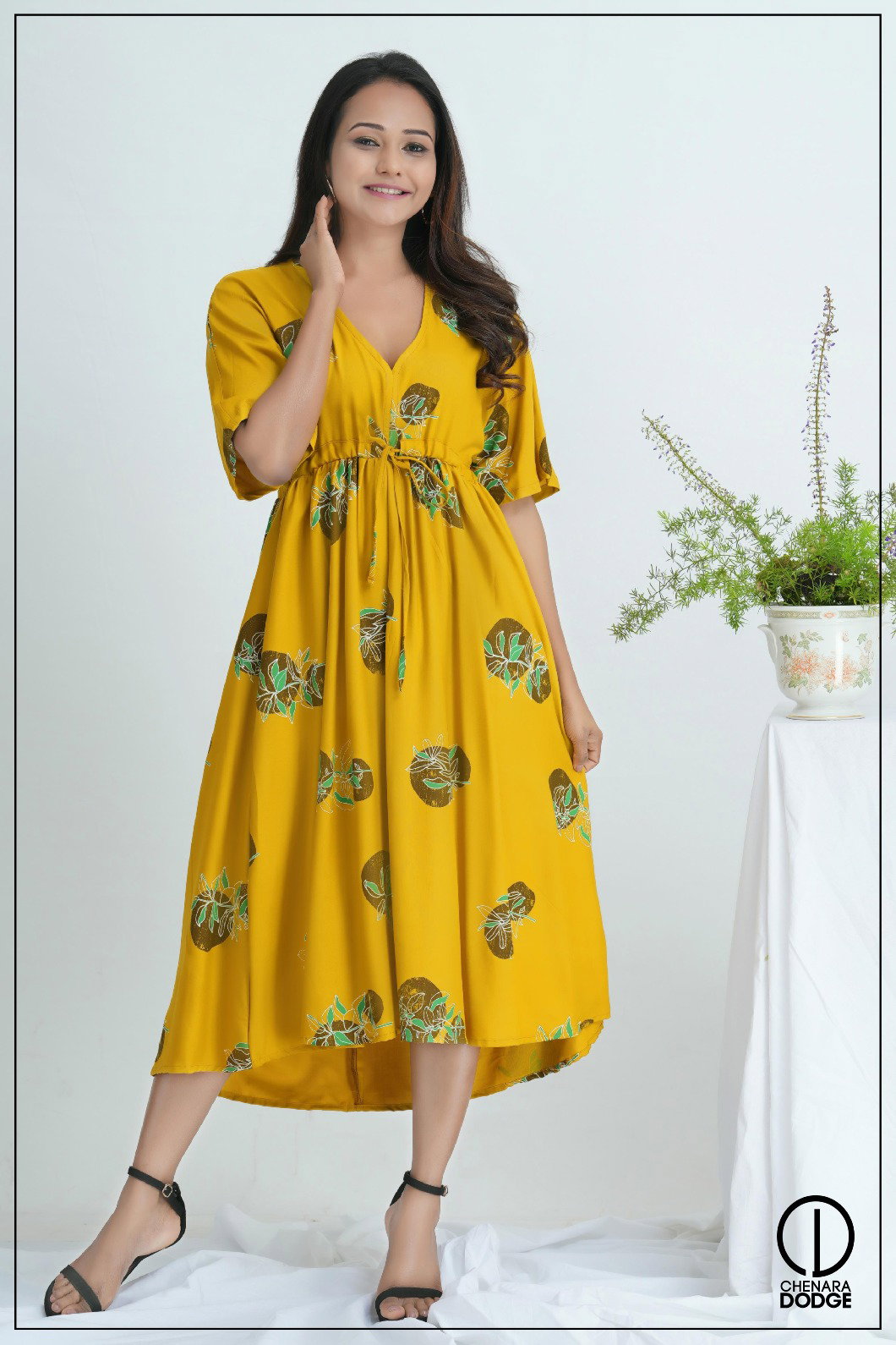 CHRISSY PRINTED MIDI DRESS-UK8