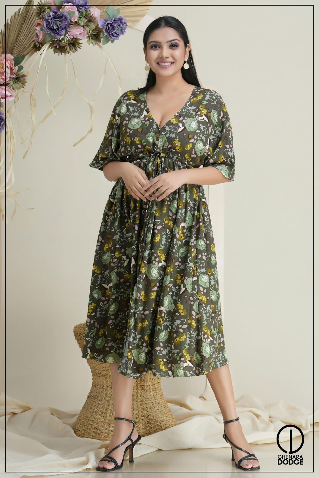 STACEY PRINTED MIDI DRESS-UK8