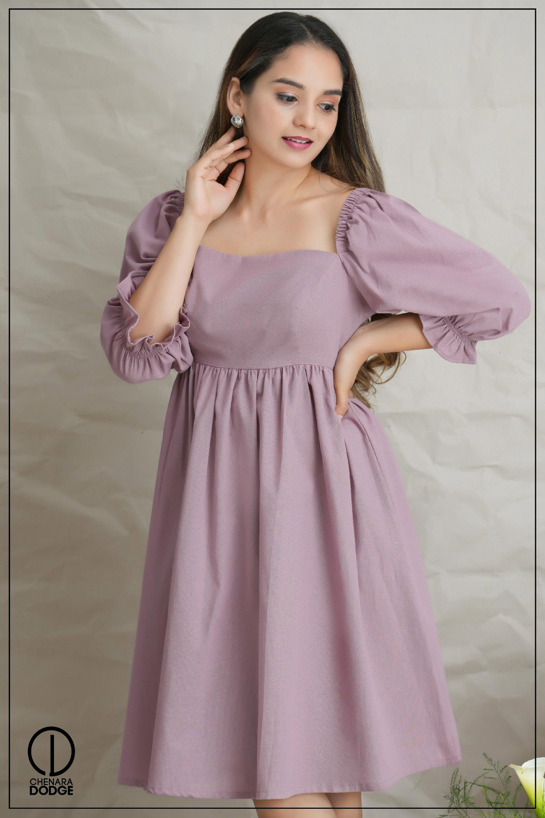 STACEY PUFF SLEEVE MINI DRESS-UK8