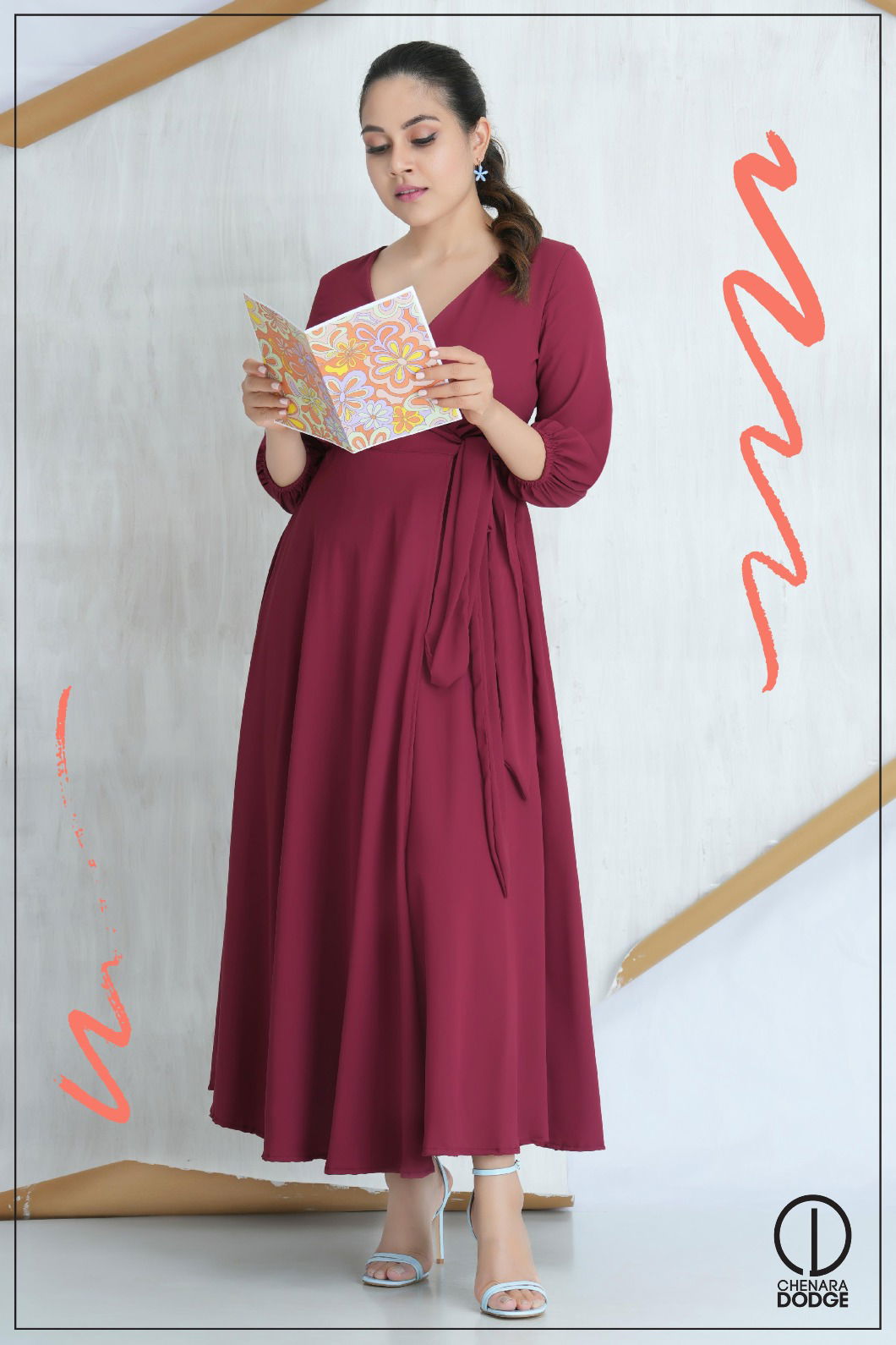 CASSIE WRAP-AROUND MAXI DRESS-UK8