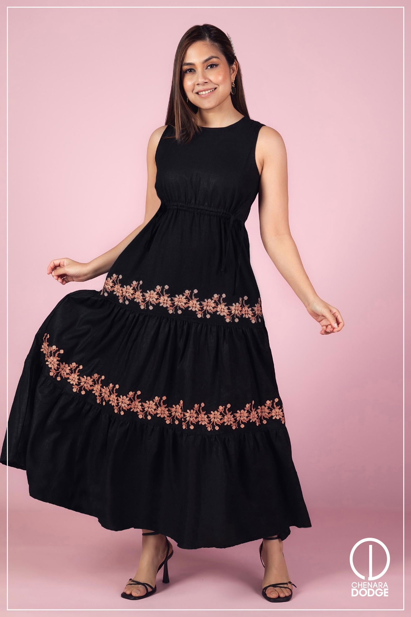 BELLA EMBROIDERED MAXI DRESS