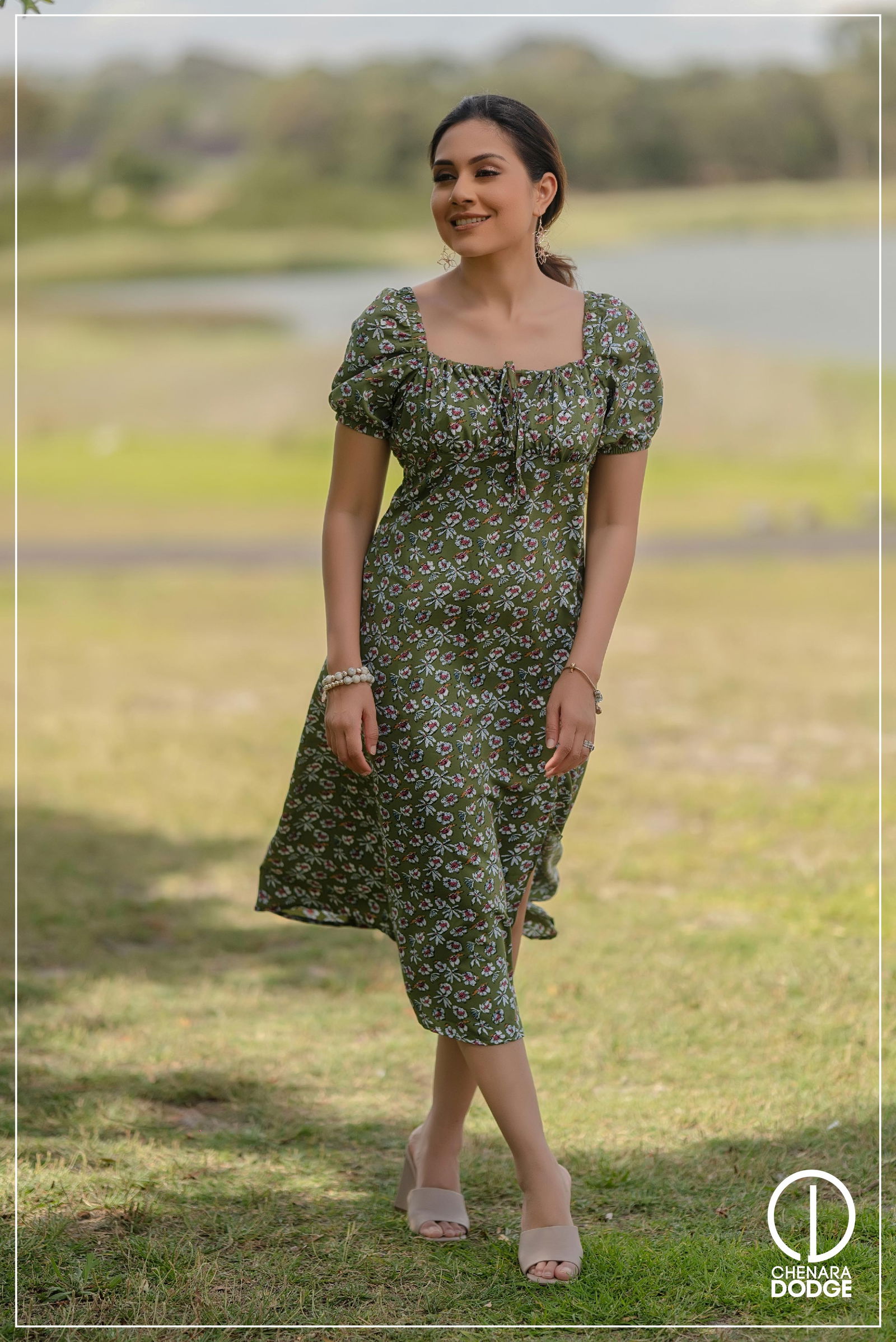 CLARA SIDE SLIT MIDI DRESS