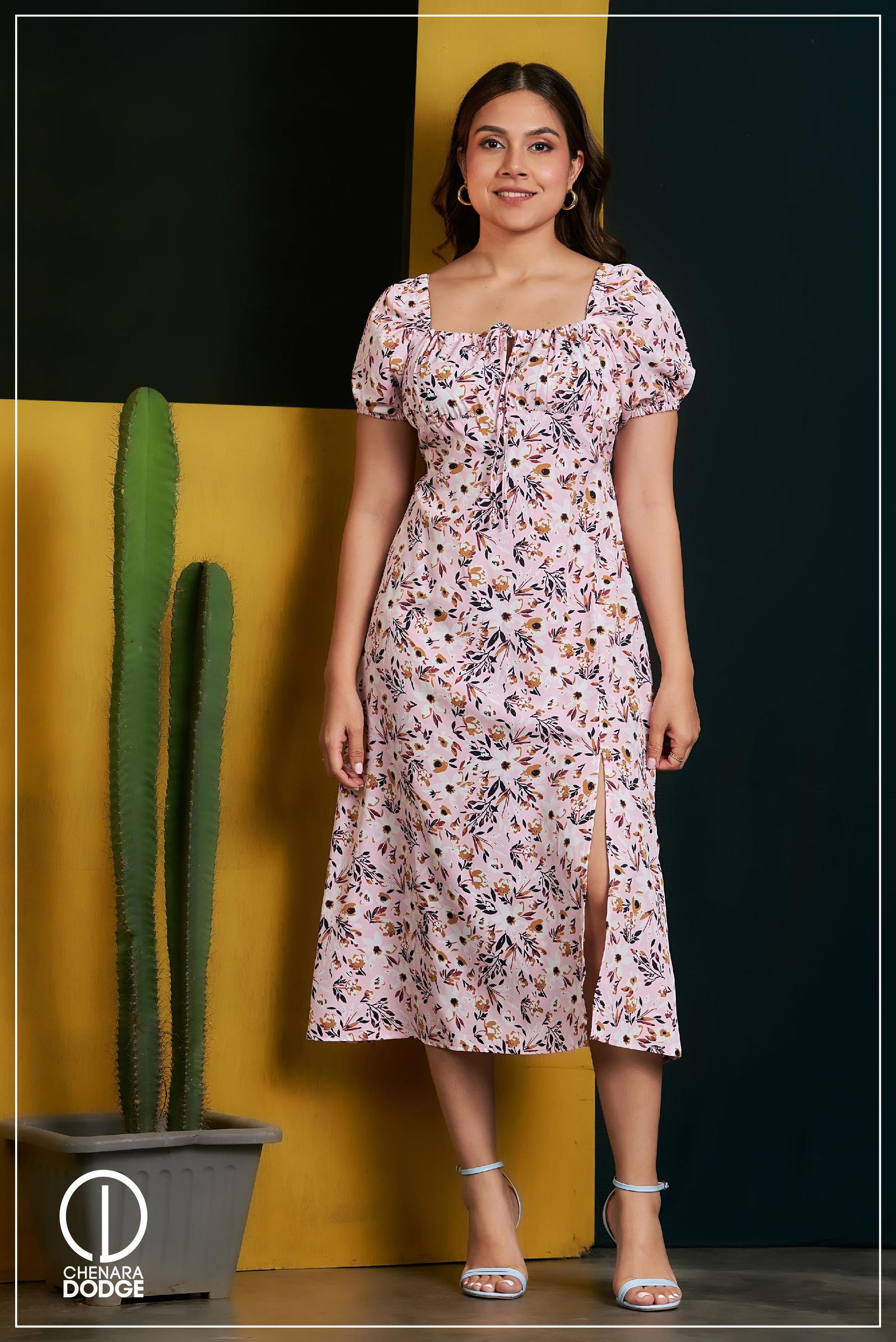 CLARA SIDE SLIT MIDI DRESS