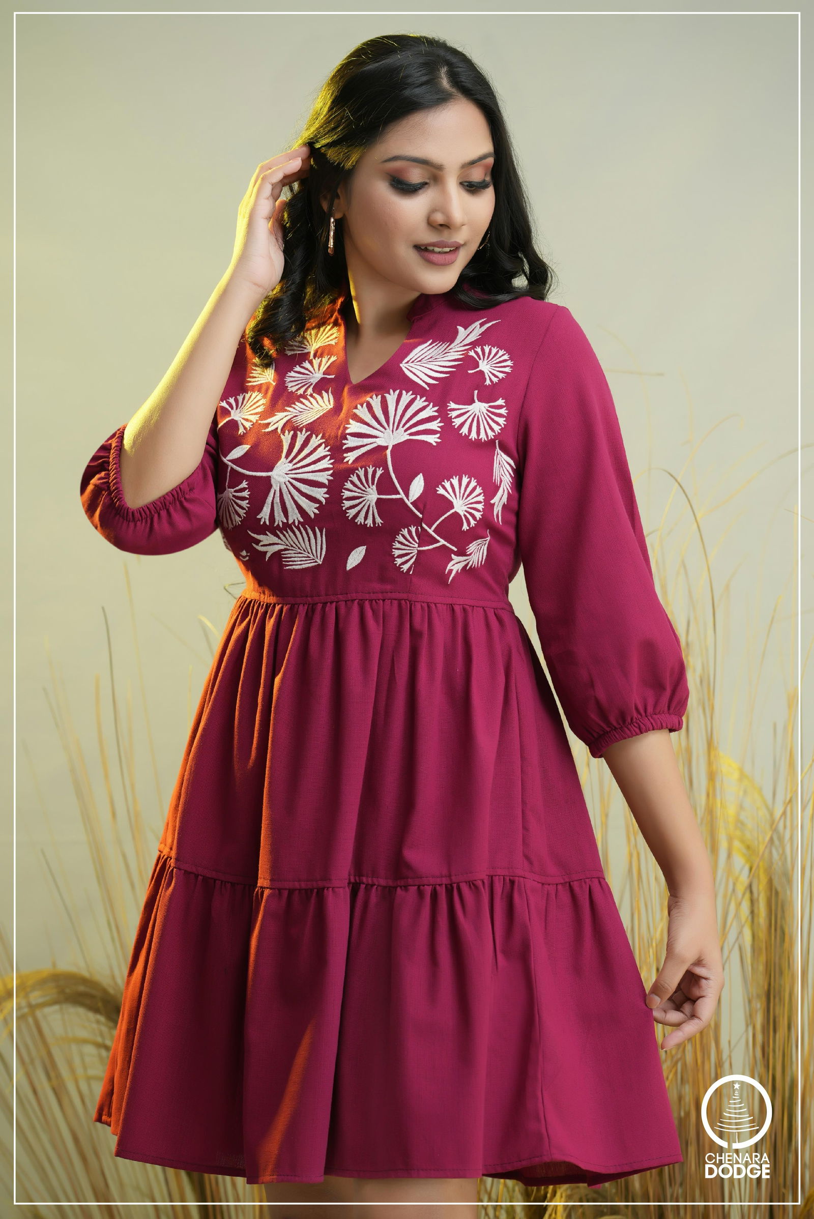 DEBBY EMBROIDERED MINI DRESS-