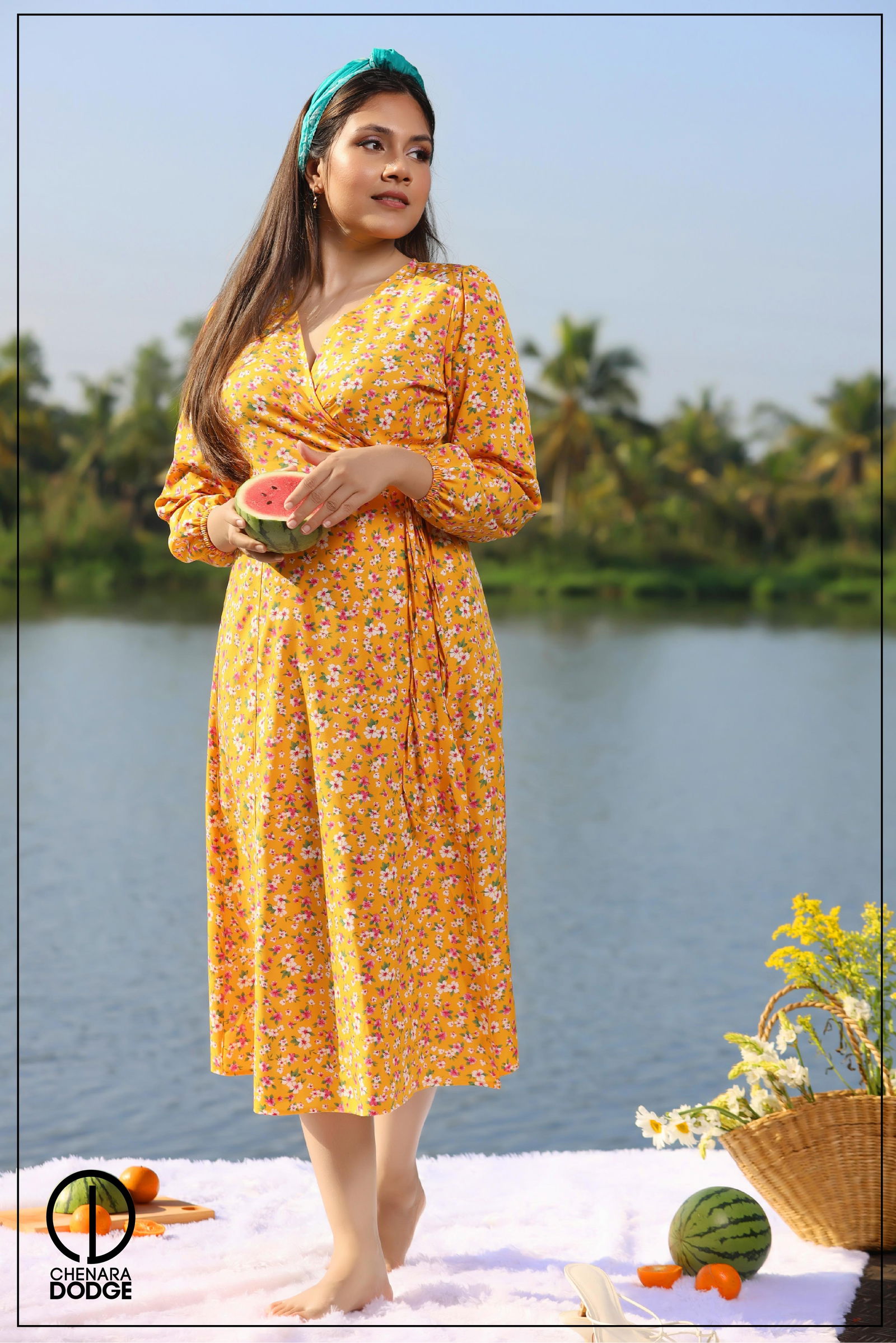 DEBBY WRAP-AROUND MIDI DRESS