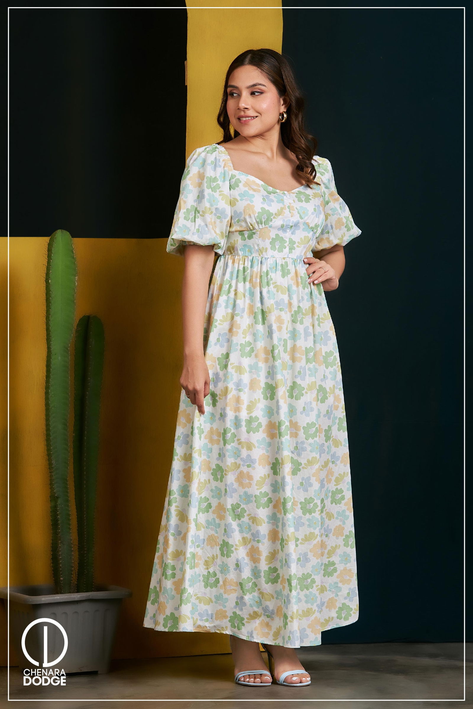 FREYA PUFF SLEEVE MAXI DRESS