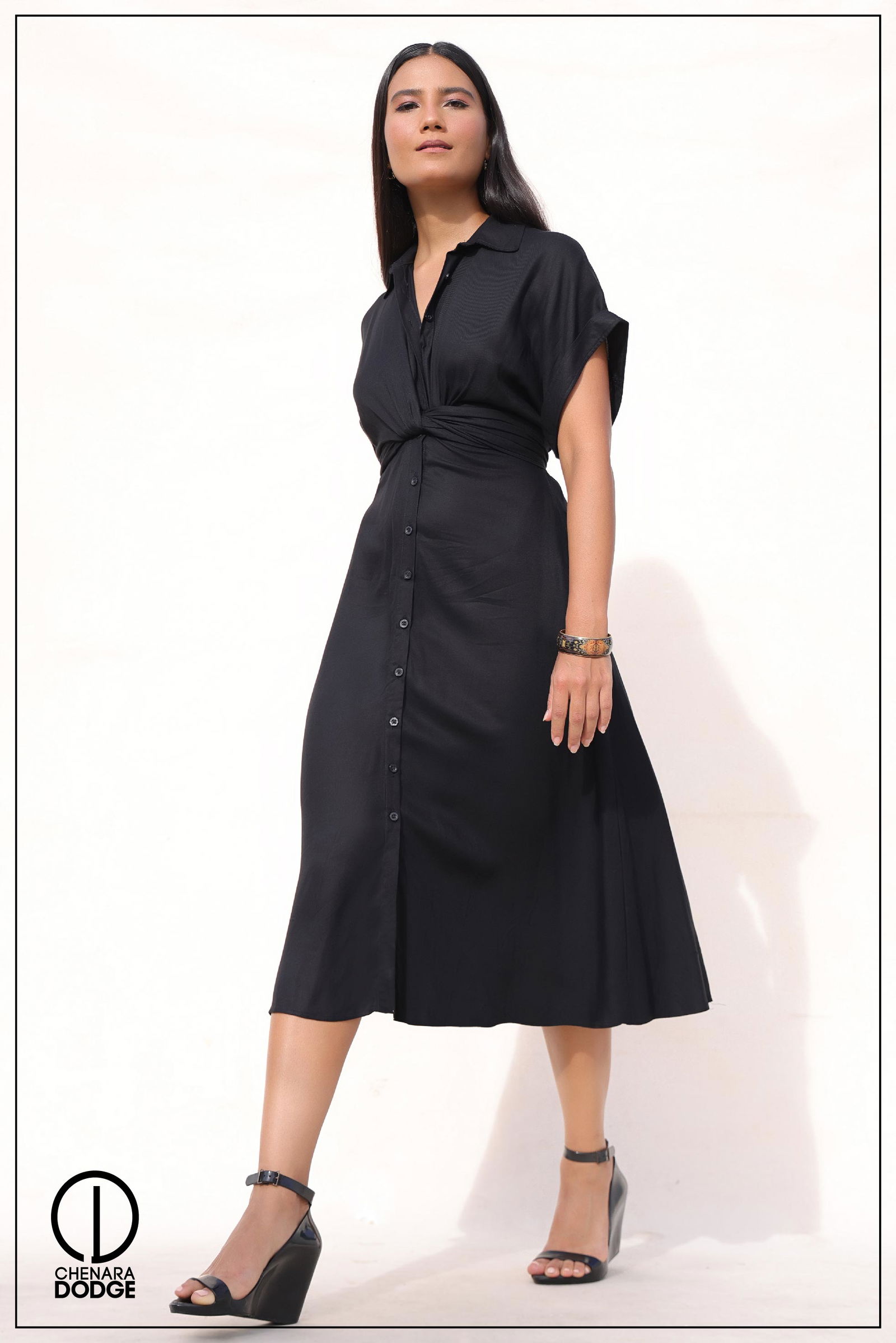 INNA TWISTED MIDI DRESS