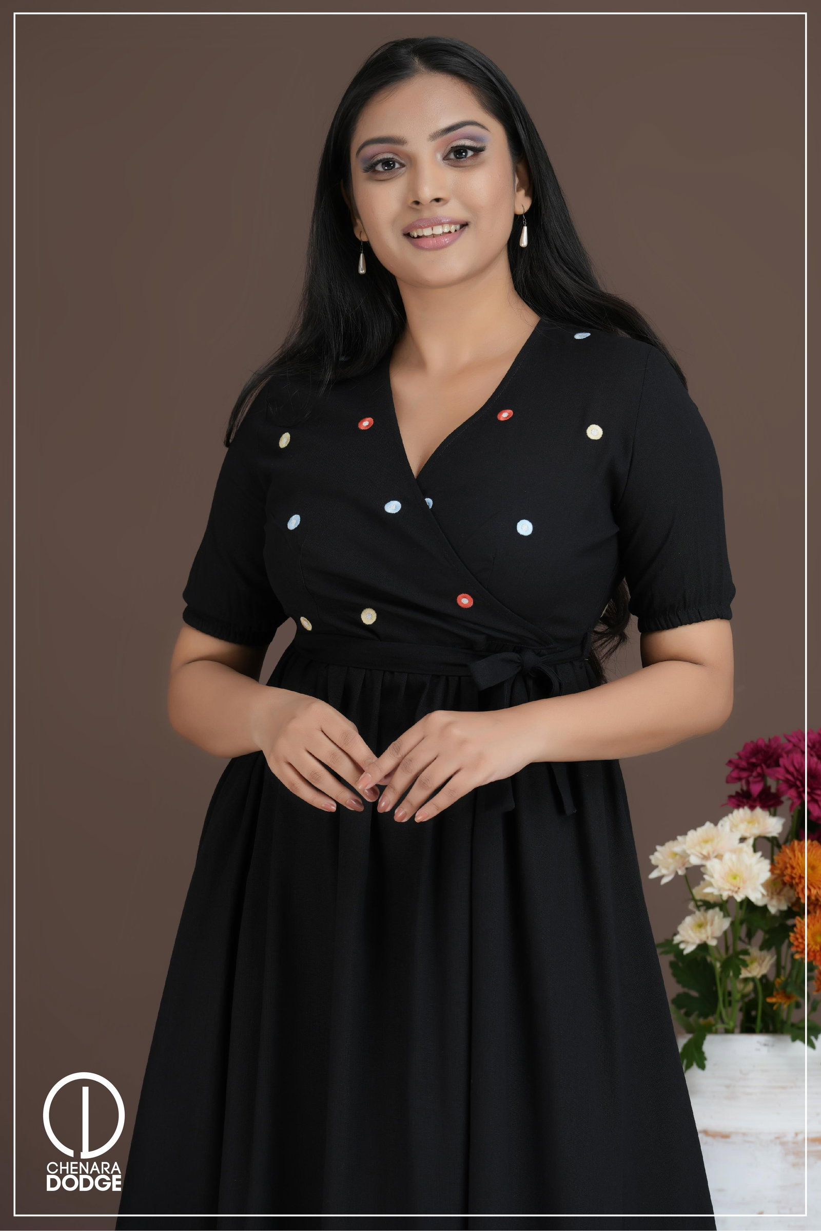 KAYALI EMBROIDERED MIDI DRESS-