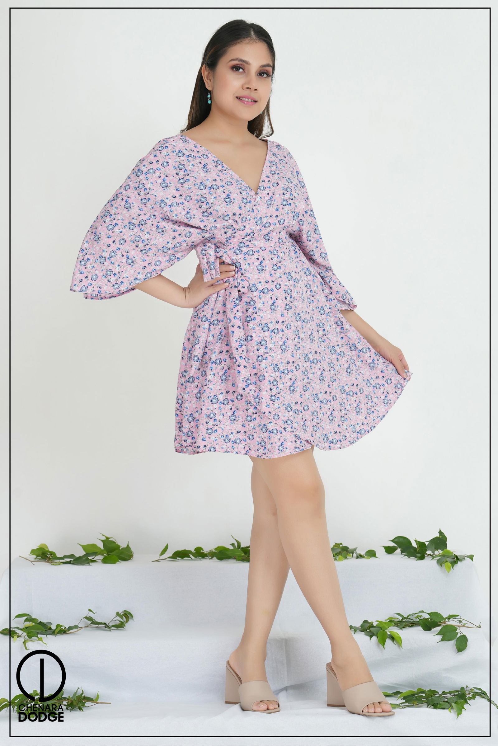 LARA WRAP-AROUND MINI DRESS