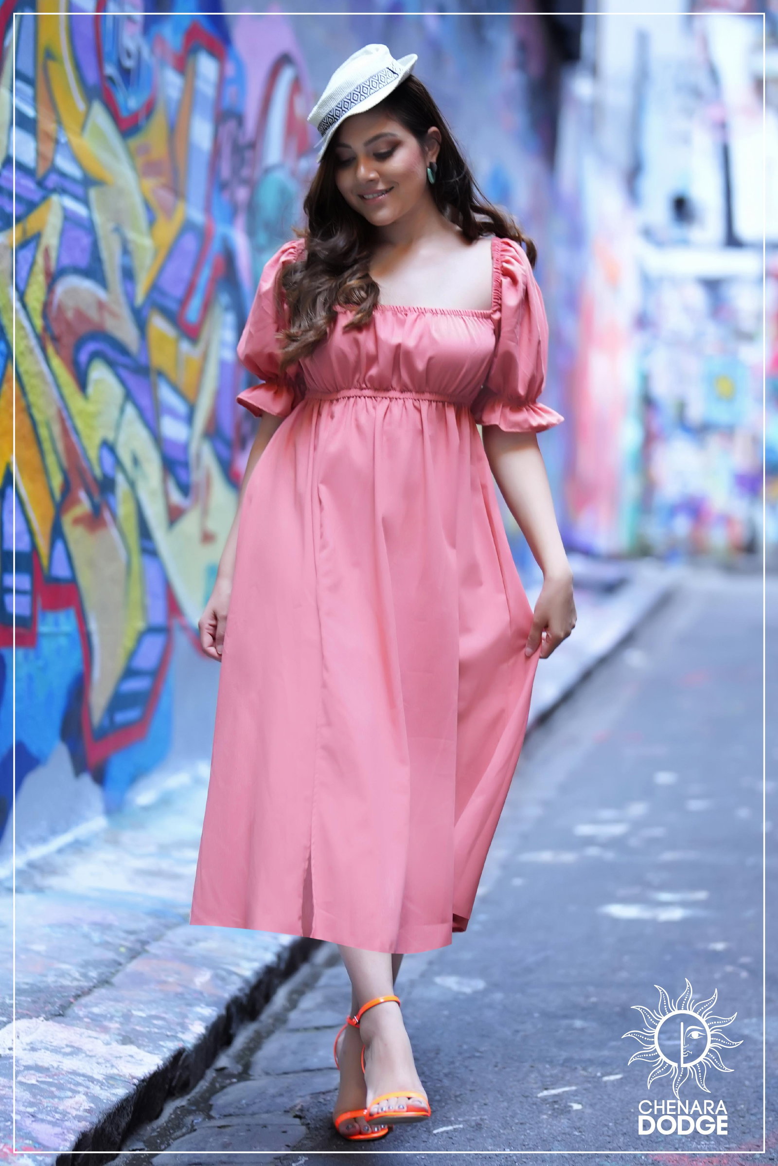 LIYARA BUSTIER MIDI DRESS