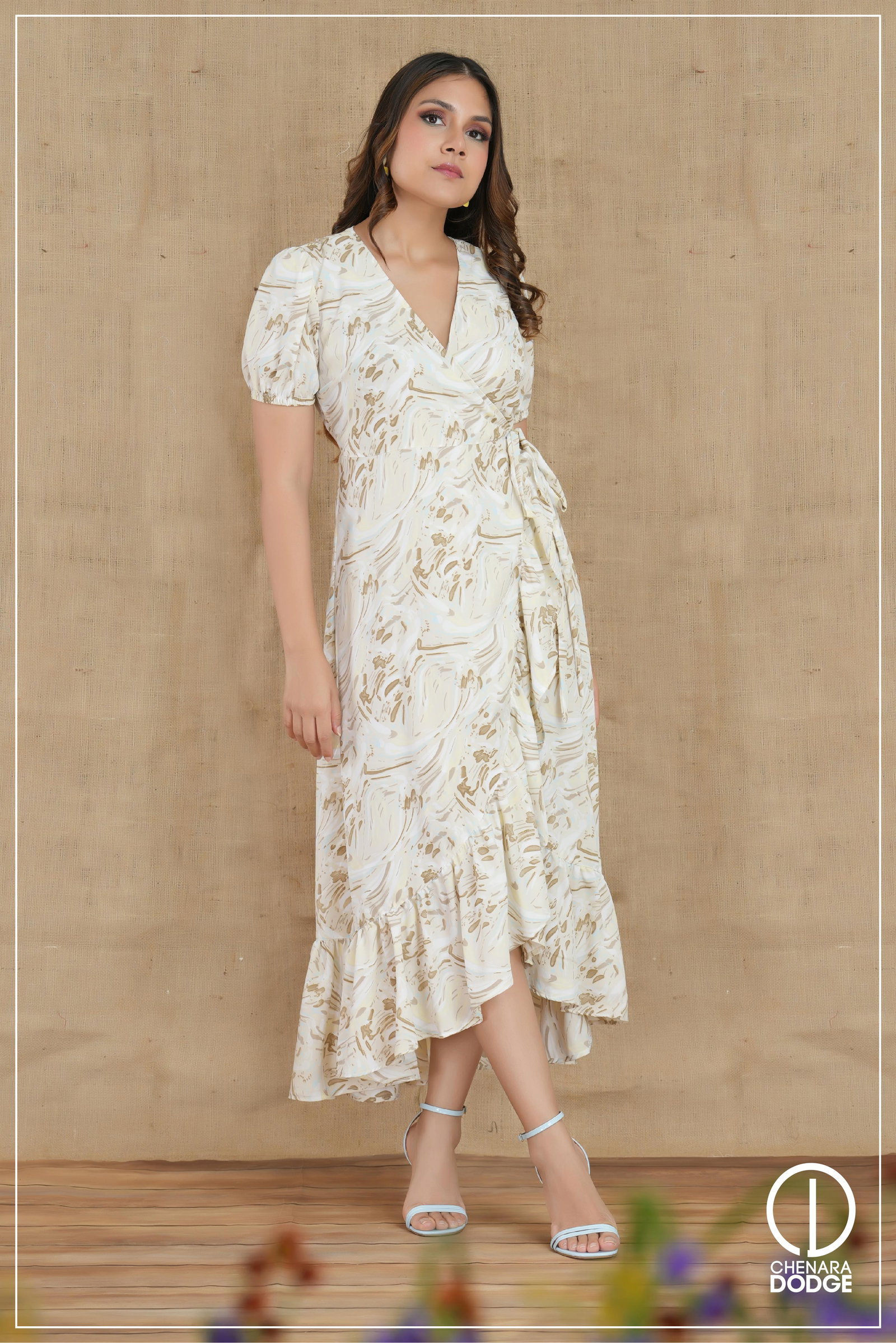 LIYARA WRAP MIDI DRESS