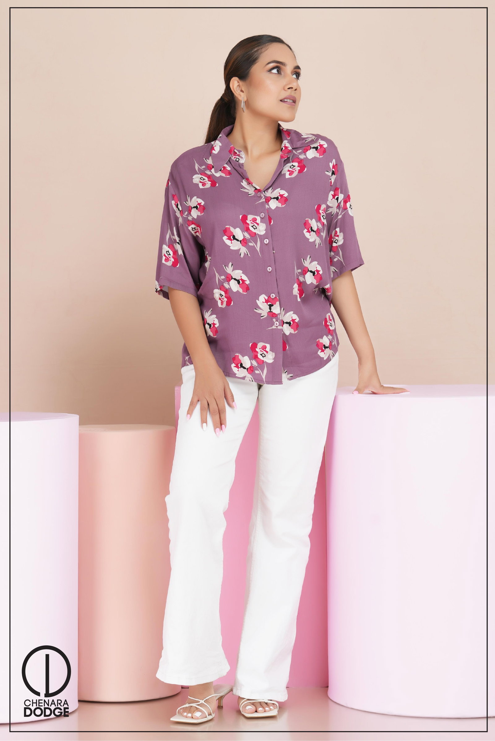 MELISSA PRINTED COLLAR SHIRT