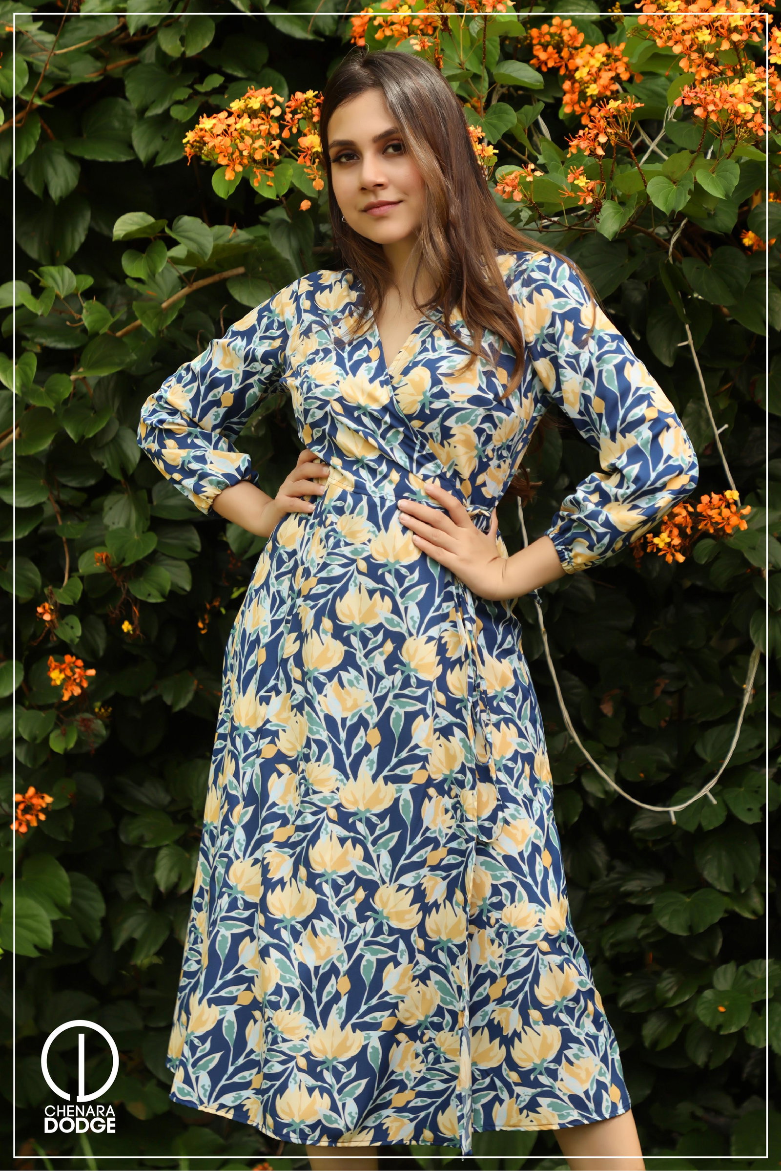 MOLLY WRAP-AROUND MIDI DRESS