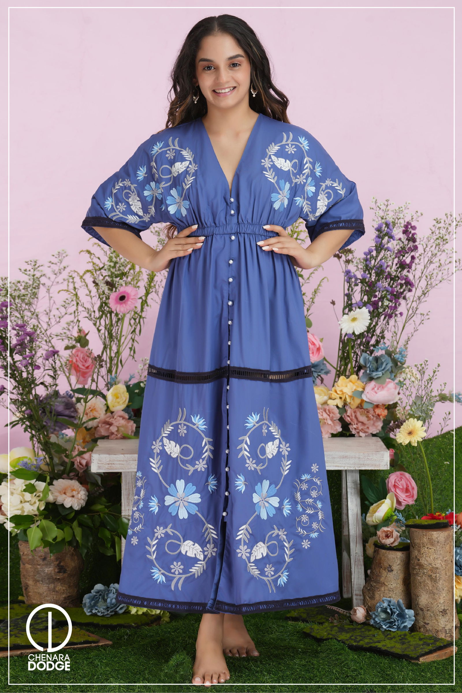 RACHEL EMBROIDERED MAXI DRESS