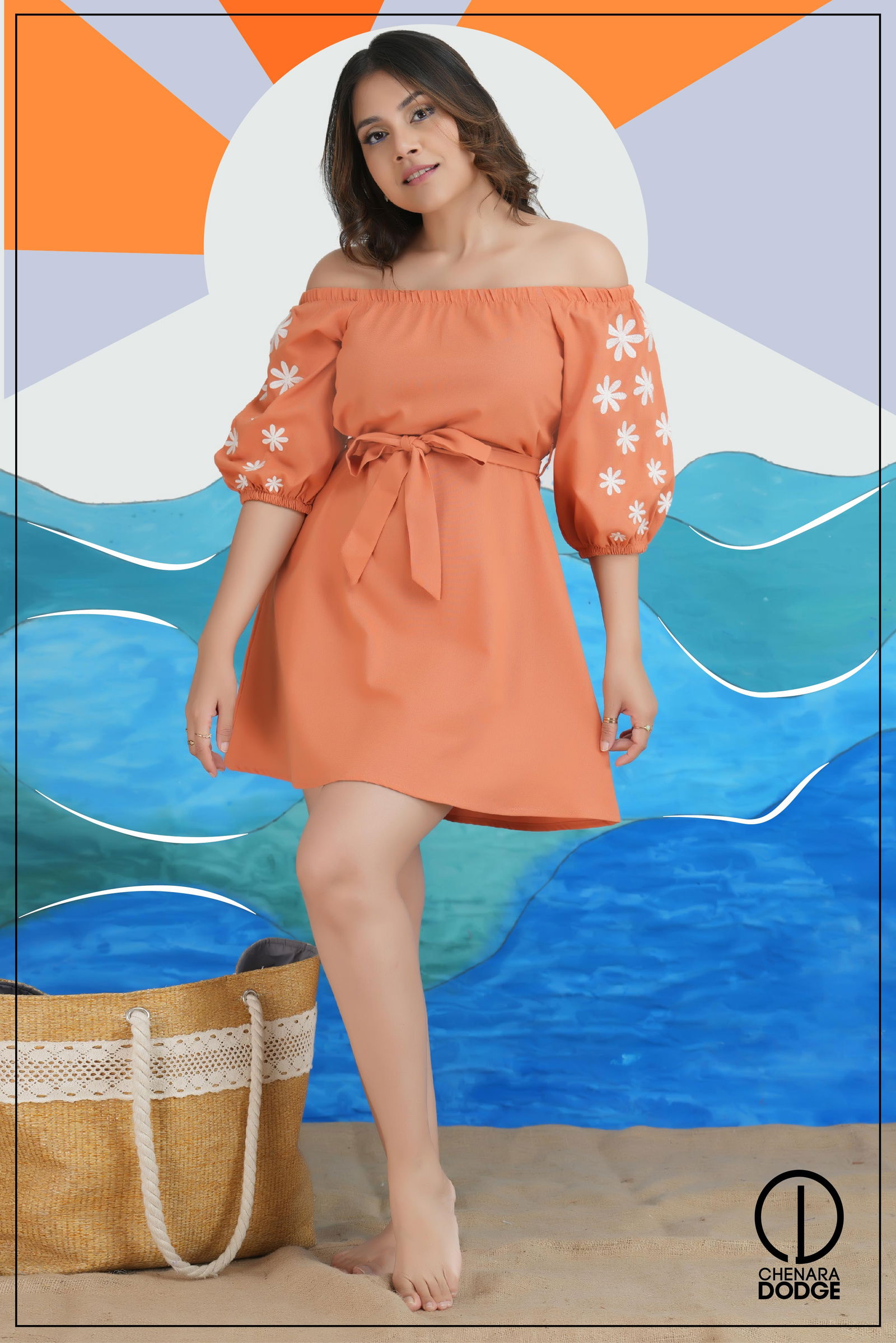 RACHEL EMBROIDERED MINI DRESS