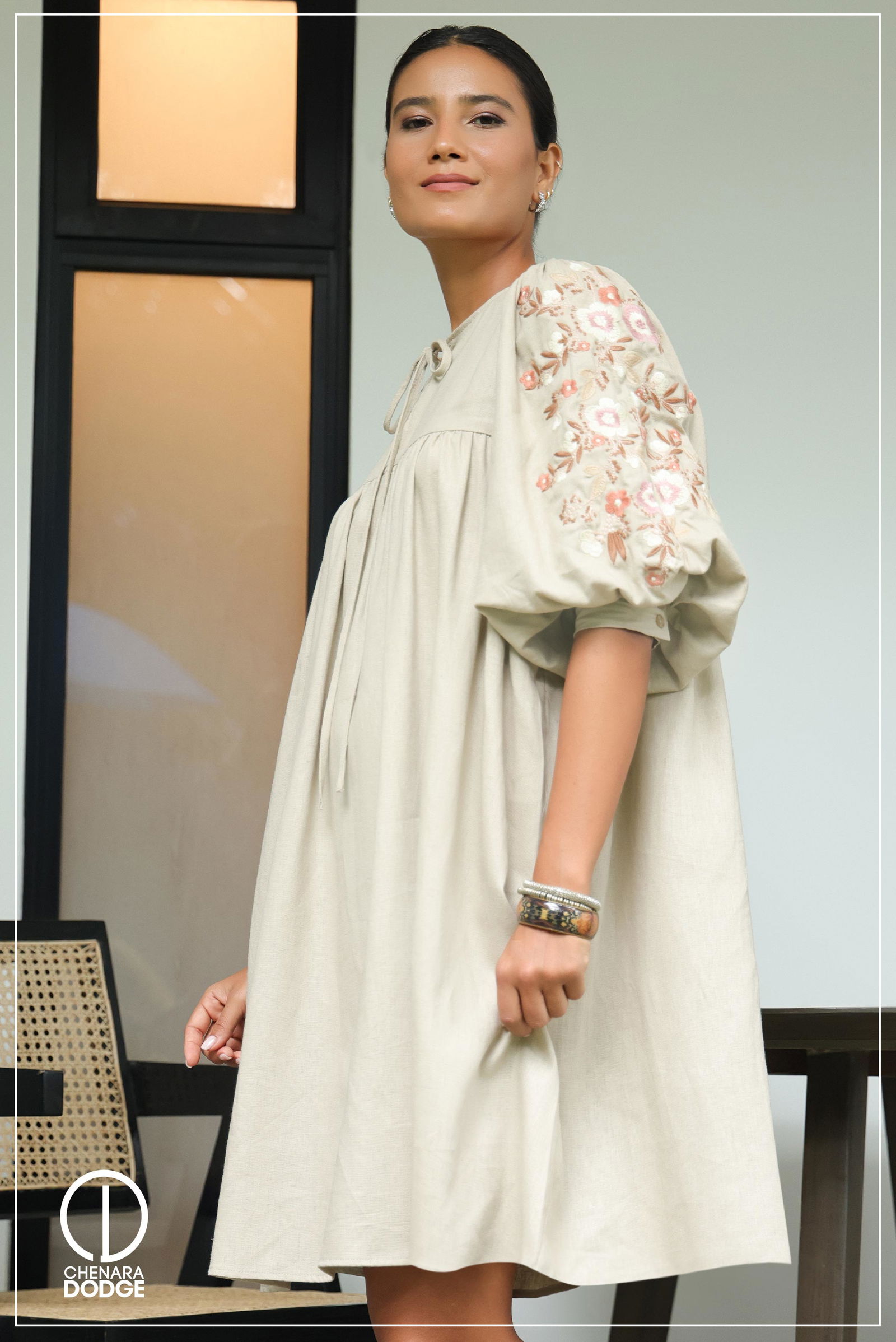 RAYA EMBROIDERED MINI DRESS