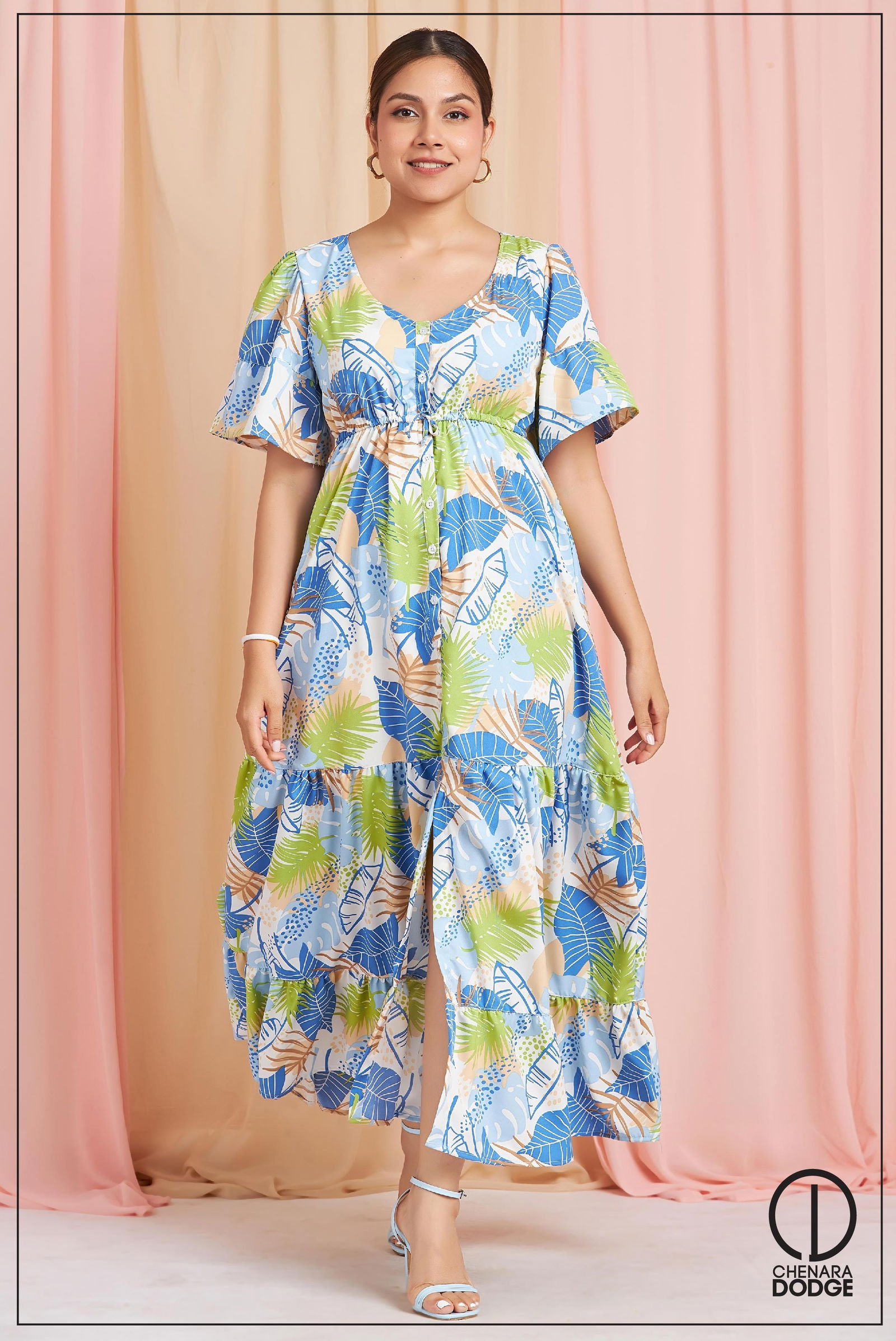 RAYA V-NECK MAXI DRESS