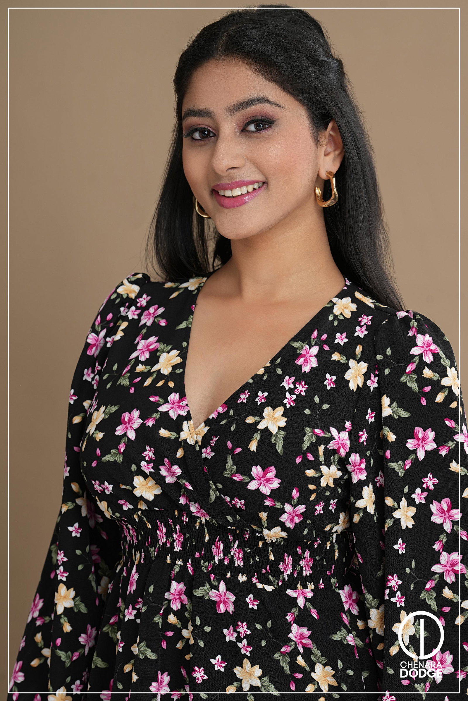 RAYA WAIST SMOCKED MIDI DRESS