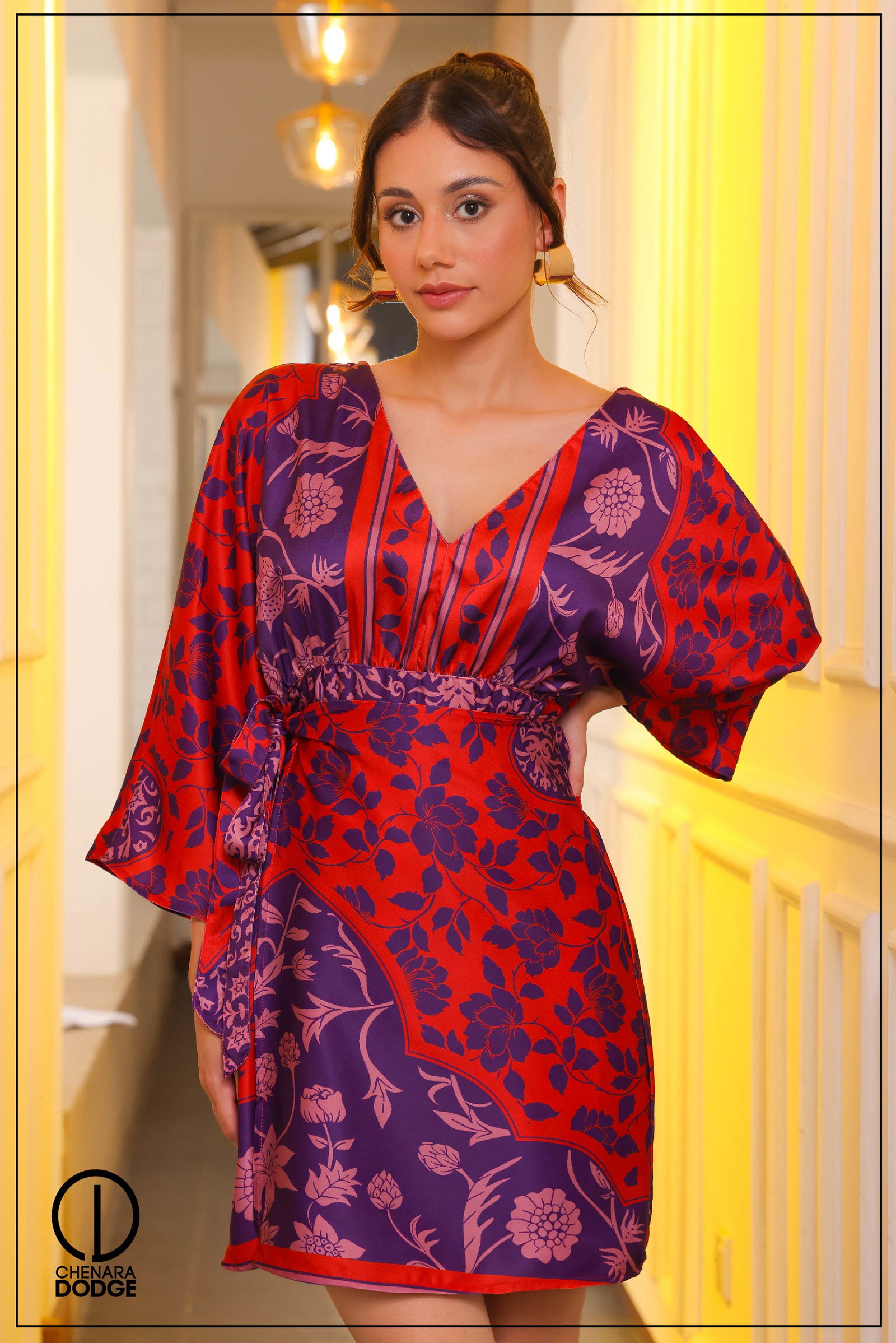 ROSA FRONT WRAP MINI DRESS