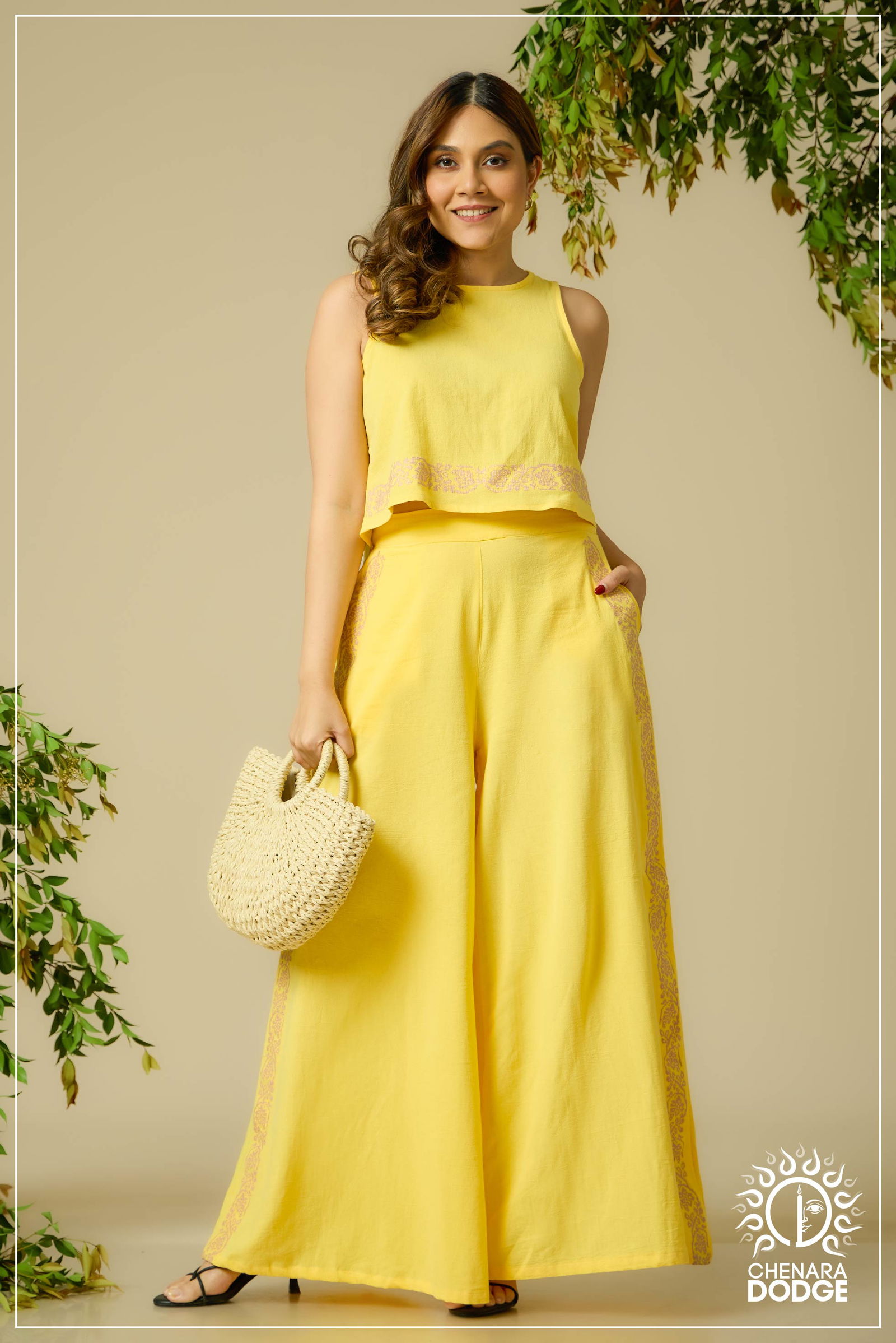 SARA EMBROIDERED TWO PIECE SET