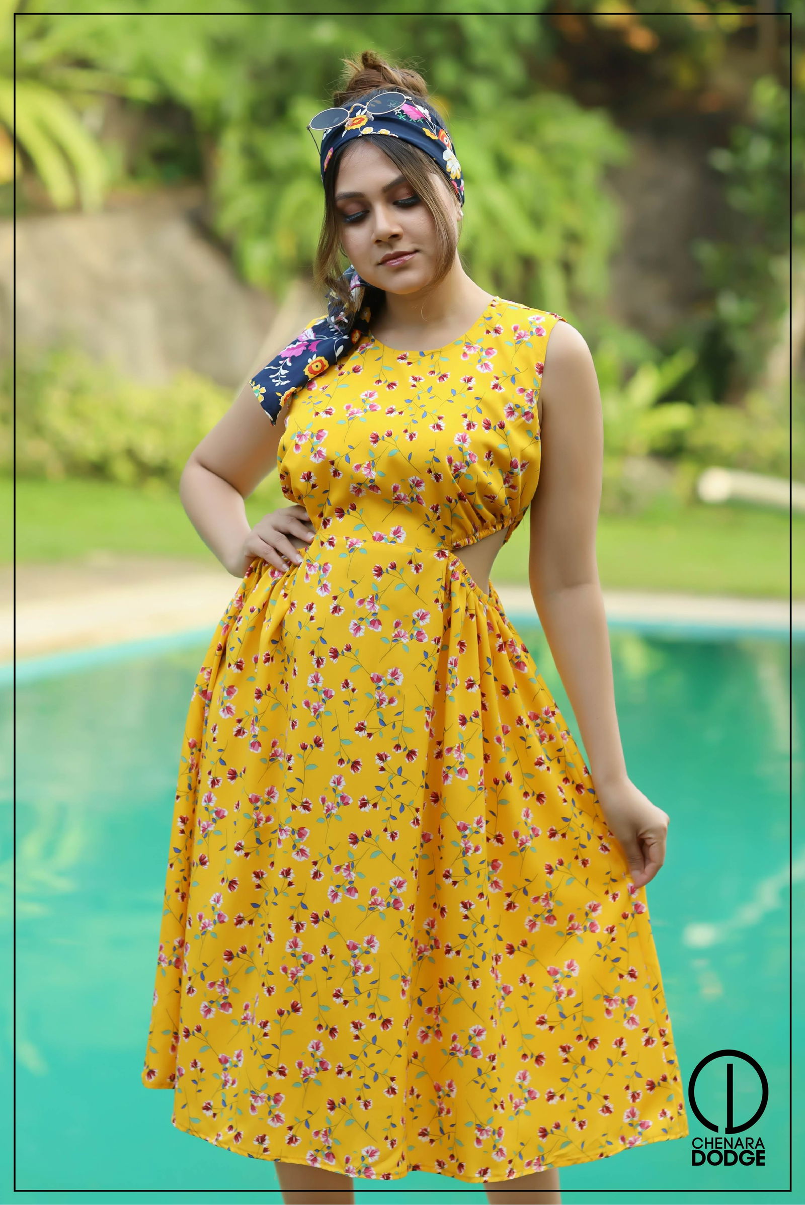 SUSAN SIDE WAIST OPEN MIDI DRESS