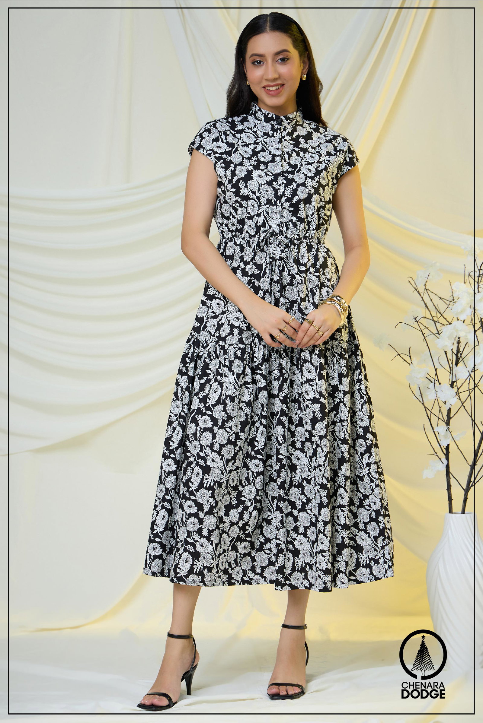 BAILEY HIGH NECK MIDI DRESS