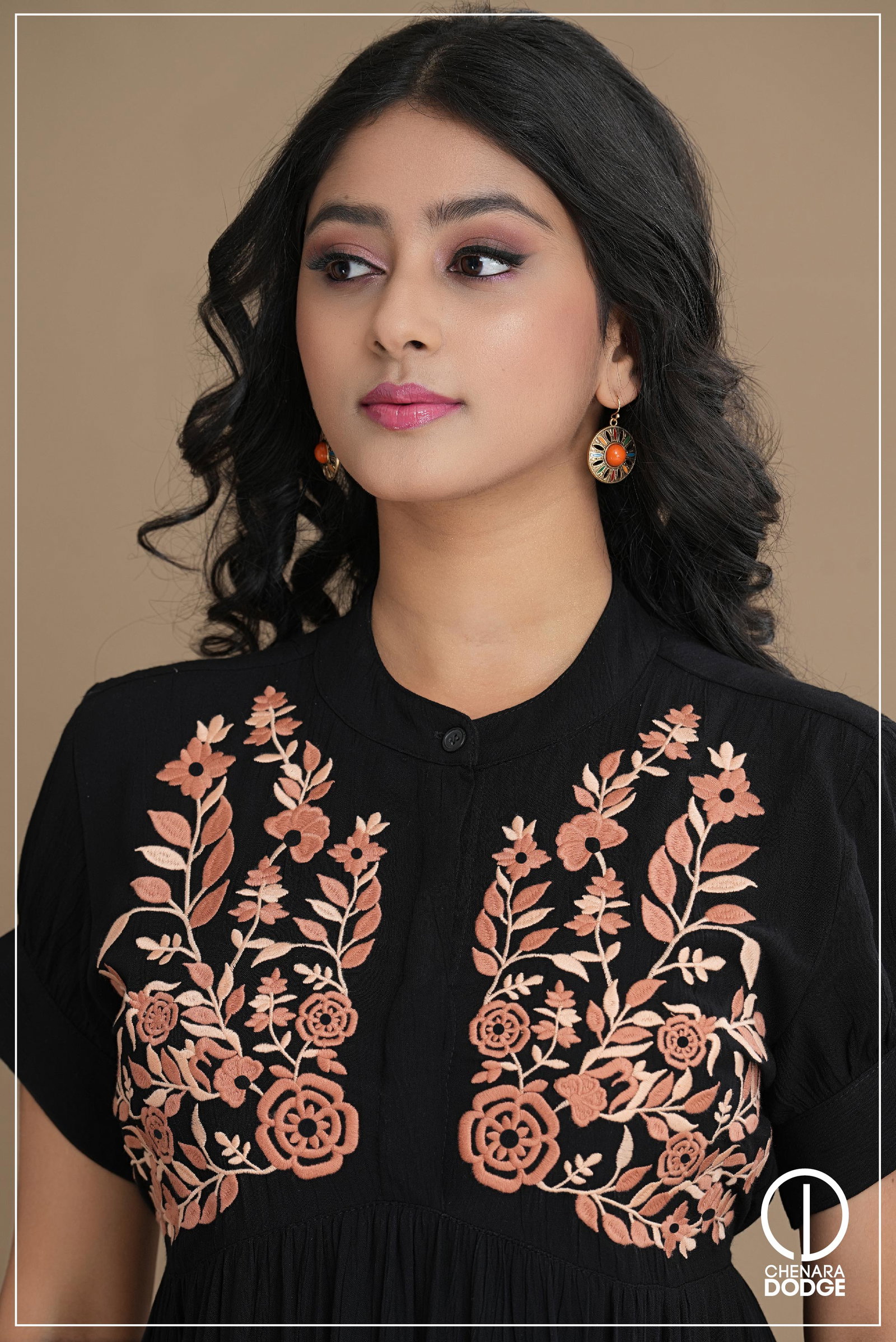 LONALI EMBROIDERED MAXI DRESS