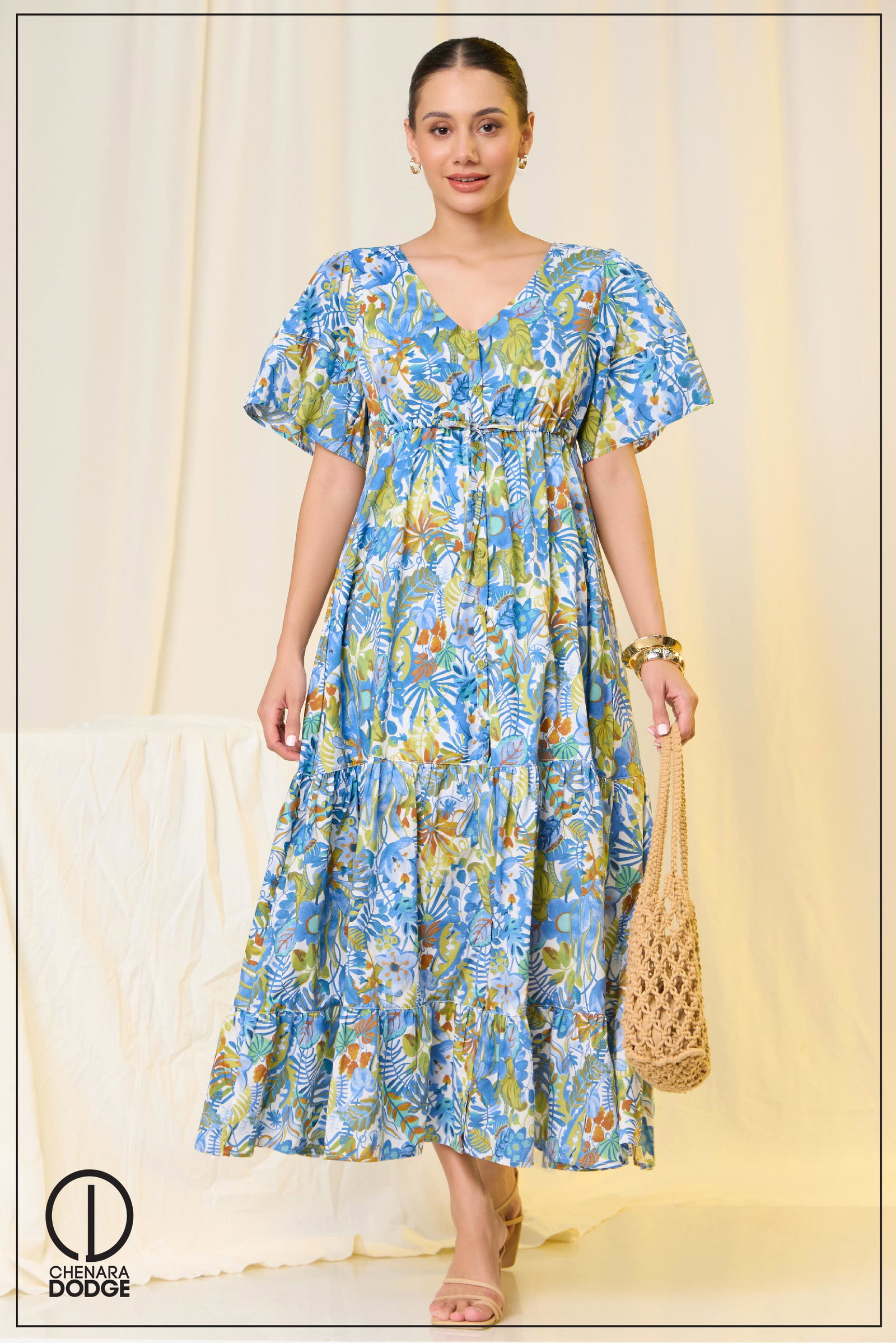 RAYA V-NECK MAXI DRESS