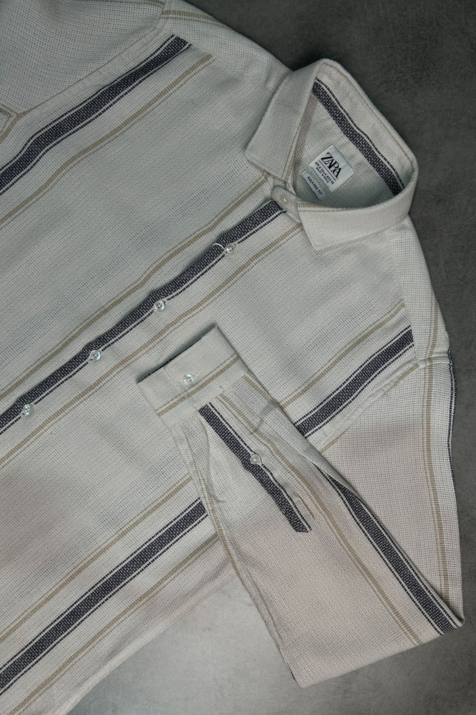 KNIT WEAVE STRIPE SHIRTS