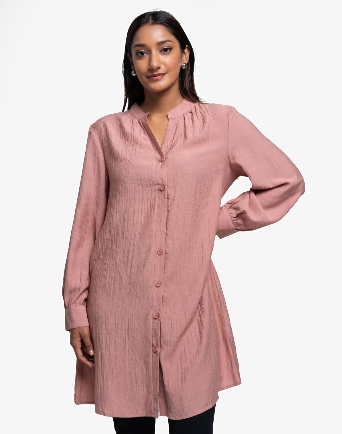 NOLIMIT Women's Knee Length Kurta Pink