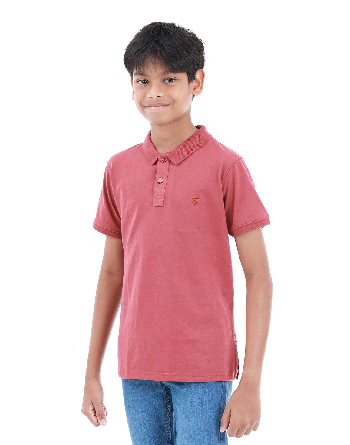Tom David Polo Collar Plain Boys T-Shirt