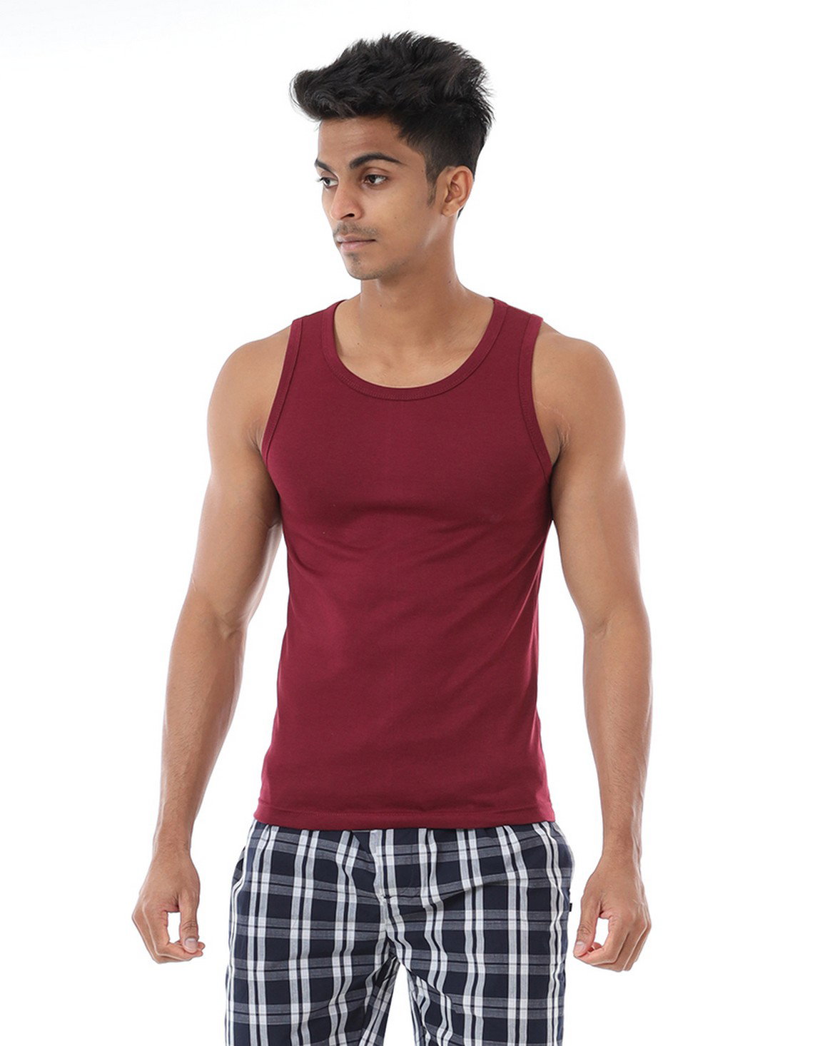 U Neck Plain Men's Tank Top