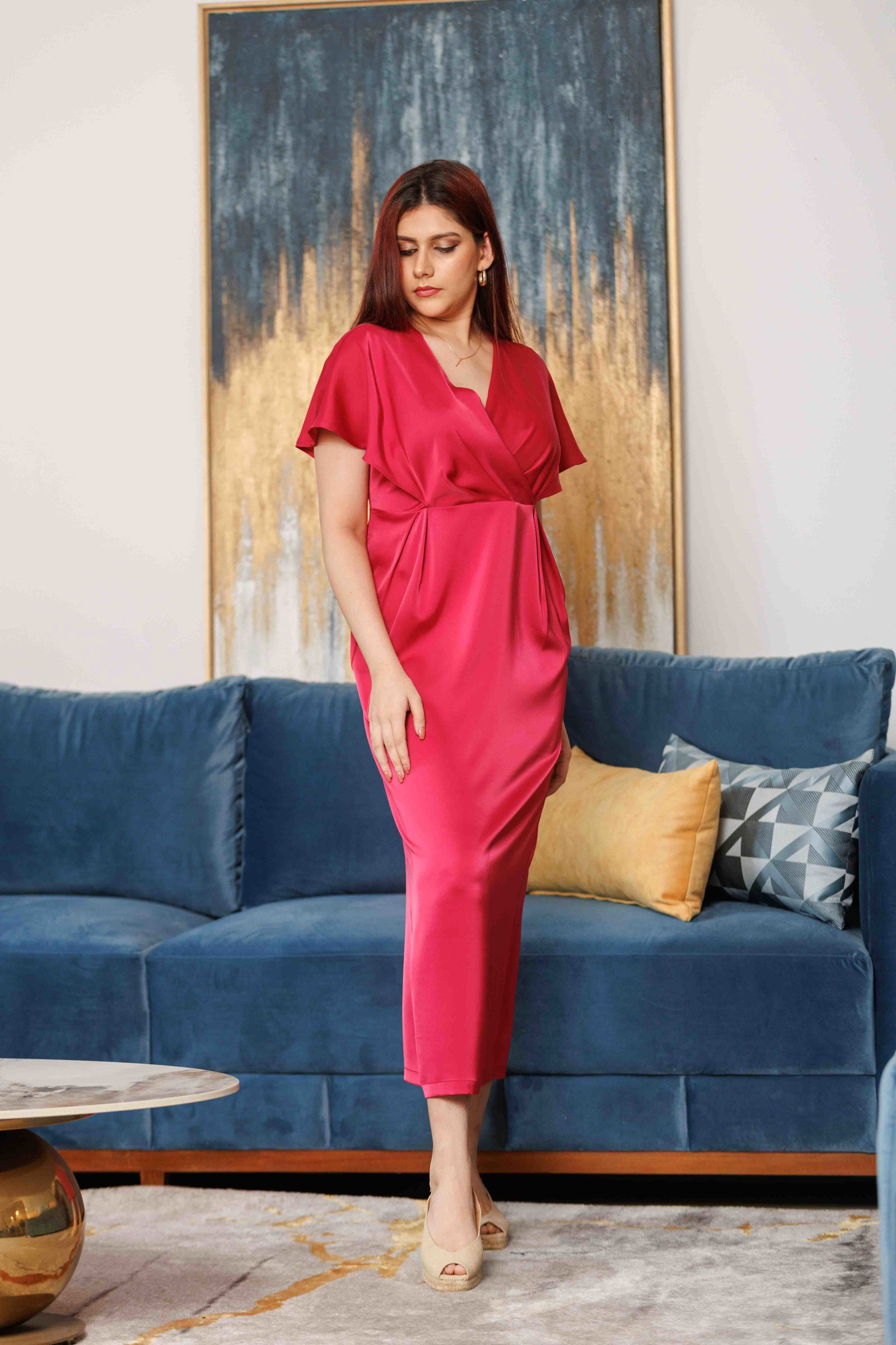 Crimson Aura Maxi Dress | wybe.lk
